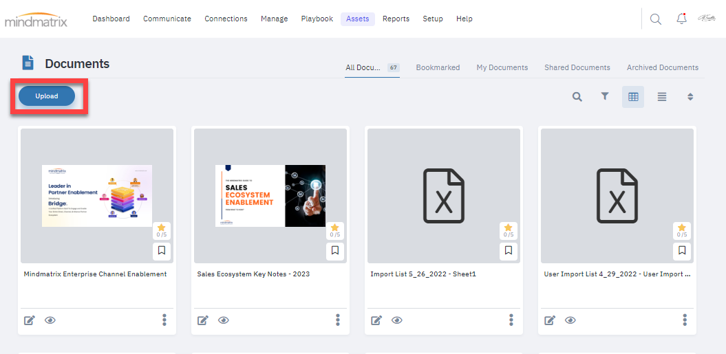 How do I upload one or more files to my Image or Document Galleries?